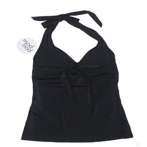 mod bod | Swim | Nwt Mod Bod Cassy Black Halter Swim Tankini Top New ...